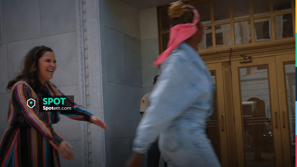 Kobi Halperin Steffi Stripe Long Sleeve Shirtdress worn by Sara Castillo (Lindsay Mendez) as ...