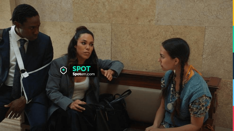 Theory Angled Blazer in Mélange Ponte worn by Emily Lopez (Jessica ...