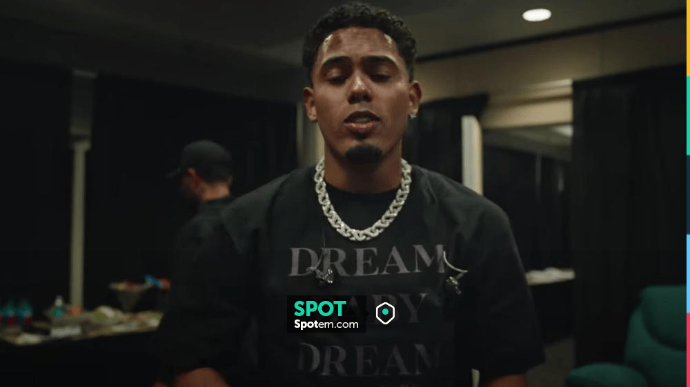 Dries Van Noten Slogan Printed Crewneck T-Shirt worn by Myke Towers in ...