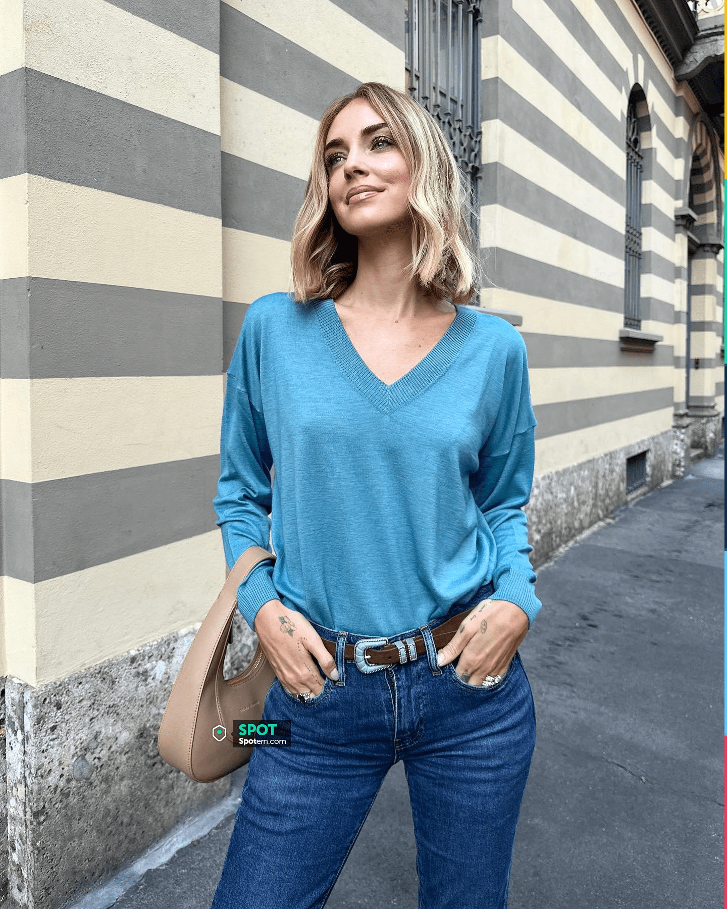 Chiara Ferragni Caia Bag in Cinnamon worn by Chiara Ferragni on her ...