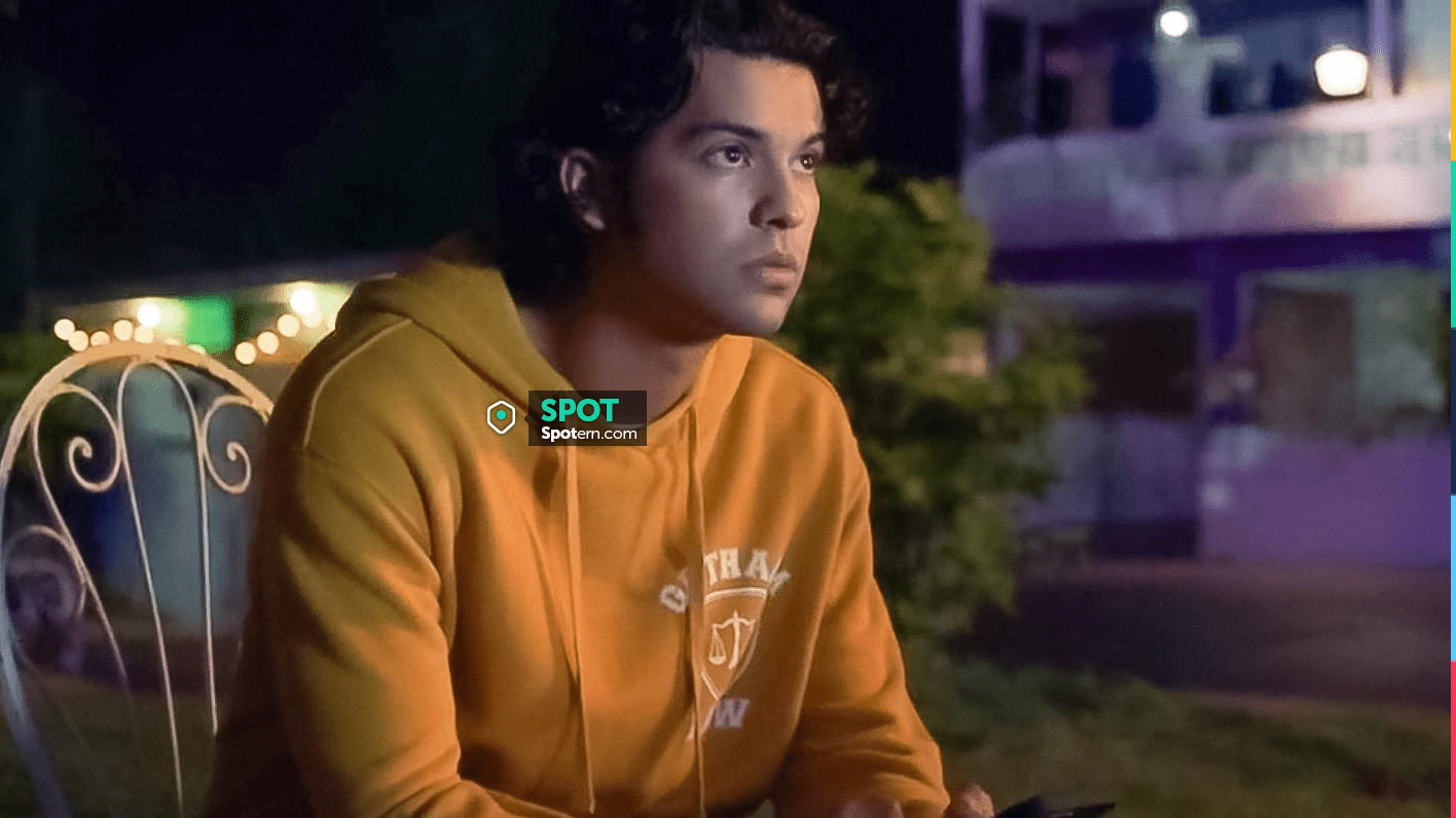 Yellow Gotham Law Hoodie worn by Jaime Reyes (Xolo Maridueña) in Blue ...