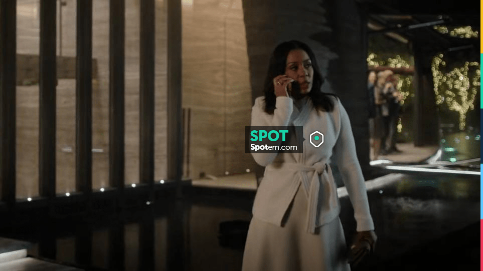 Iro Em­bossed-fin­ish Belt­ed Jack­et worn by Mia Jordan (Karen Pittman ...