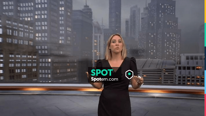 Express V-Neck Puff Sleeve Faux Wrap Sheath Midi Vestido usado por ...