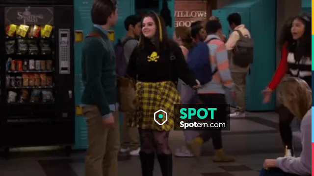 Hot Topic Yellow Plaid Lace-Up Skirt worn by Nyx (Emma Shannon) as seen ...