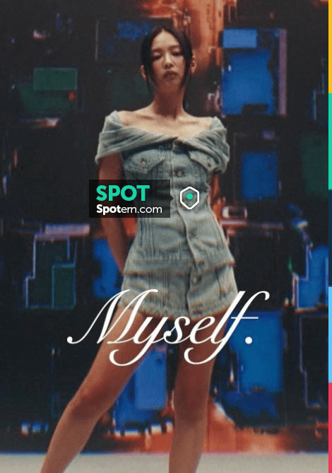 Kimhekim Off-Shoulder Denim Top worn by Jennie Kim at Hera Beauty on ...