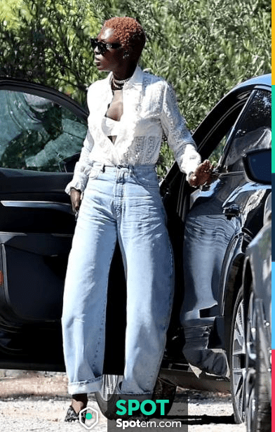 Gucci Gg Embellished Mesh Mules worn by Jodie Turner-Smith in Los ...