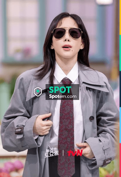 Low Classic Armhole Stitch Trench Coat worn by Taeyeon at Amazing Saturday Ep 285 on October 14 ...