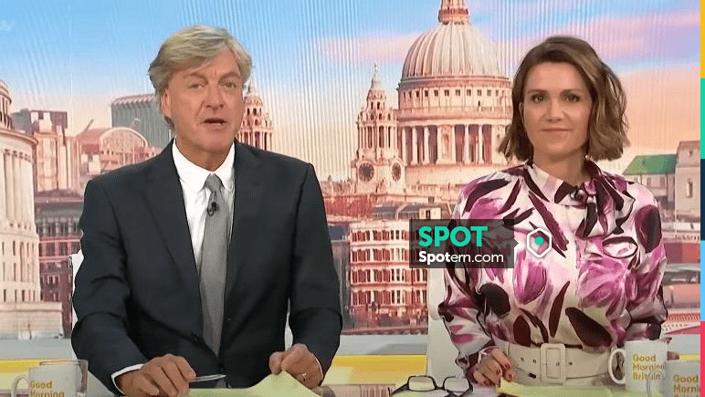 Zara Tied Print Blouse worn by Susanna Reid as seen in Good Morning ...