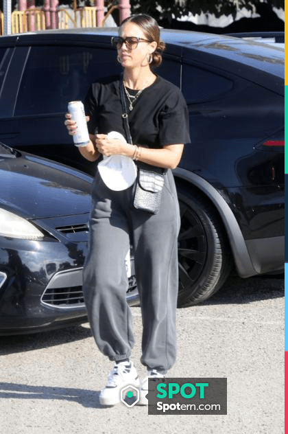 Puma Cali Sport Mix Trainers White/Black/White worn by Jessica Alba in ...