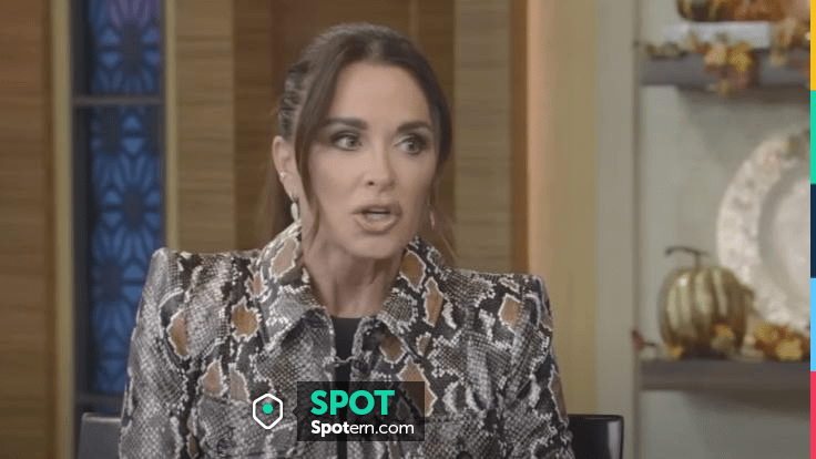 Veronica Beard Fulham Faux Snakeskin Jacket worn by Kyle Richards as seen in LIVE with Kelly and ...