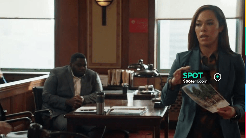 Proenza Schouler Wavy Plaid Hammered Satin Shirt worn by Emily Lopez ...