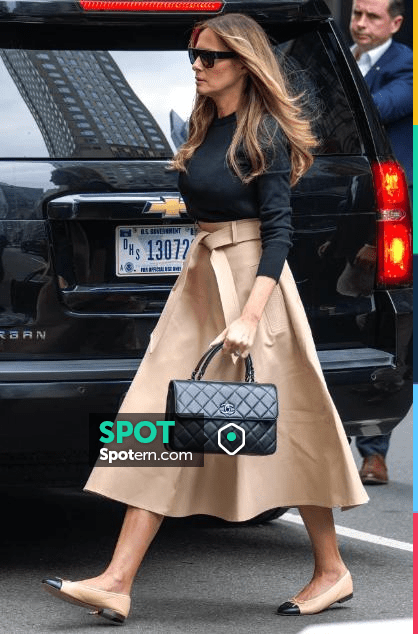 Chanel Jumbo Kelly Bag In Black Caviar Lambskin worn by Melania Trump ...
