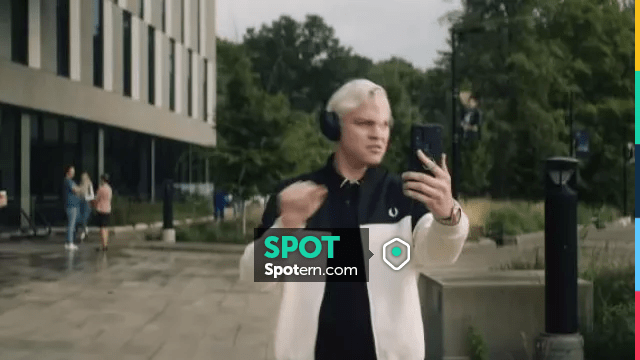 Black and white Fred Perry Jacket worn by Sam Riordan (Asa Germann) as ...