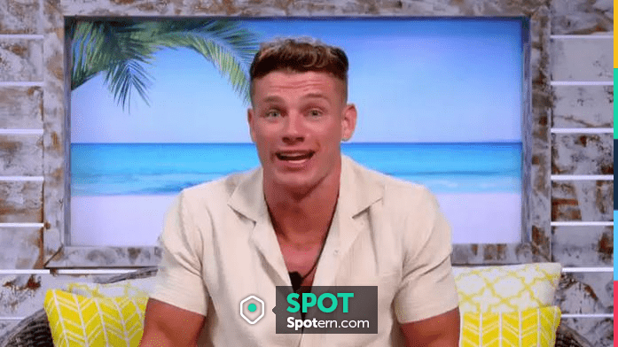 New Look Waffle Revere Shirt In White worn by Callum Hole as seen in ...