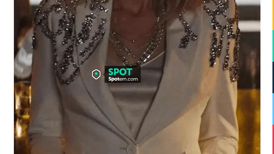 Satin Metallic-Embellished Blazer worn by Liza Drake (Emily Blunt) as ...