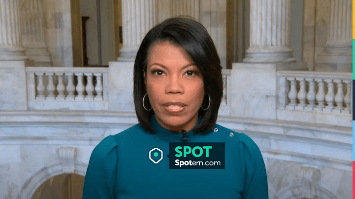 Ann Taylor Crystal Shoulder Button Mock Neck Top worn by Nikole Killion ...