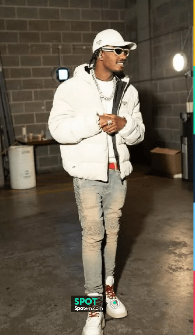 Bottega Veneta White & Red Lace Haddock Boots worn by Lil Tjay on the ...