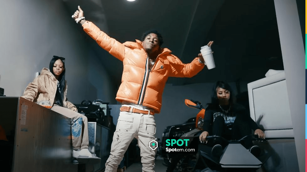 Guapi Cream Leather Stacked Cargo Pants worn by YoungBoy Never Broke ...