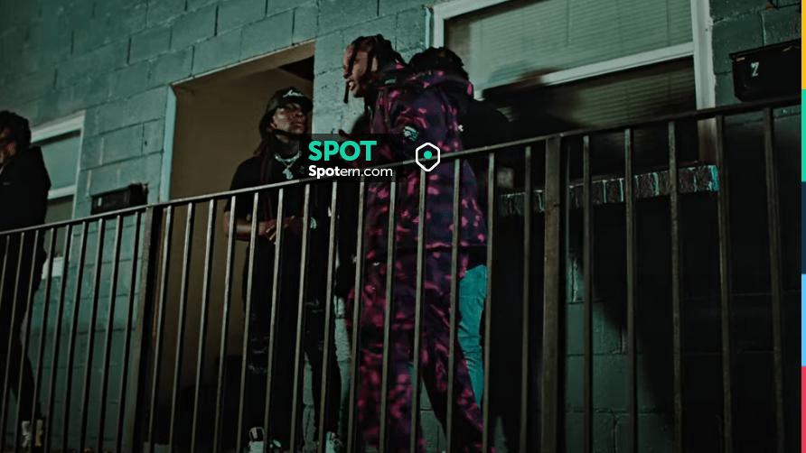 Bape Purple Color Camo Down Jacket worn by Lil Durk in Smurk Carter ...