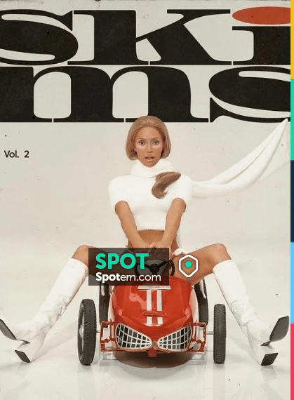 Skims Fuzzy Knits Tie Side Thong in Marble worn by Kim Kardashian on ...