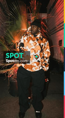 Louis Vuitton White & Orange World Map Print Jacket worn by Pusha T on ...