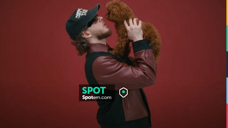 Wales Bonner Navy & Burgundy Harlem Varsity Jacket worn by Jack Harlow ...
