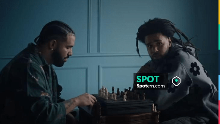 Acne Studios Grey & Allover Black Flowers Hoodie worn by J. Cole in ...