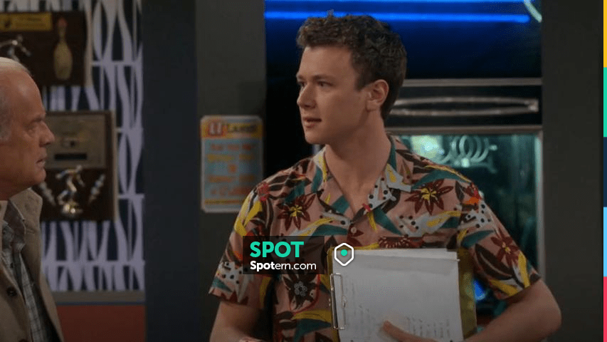 Scotch & Soda Print­ed Short-Sleeved Camp Shirt worn by David Crane ...