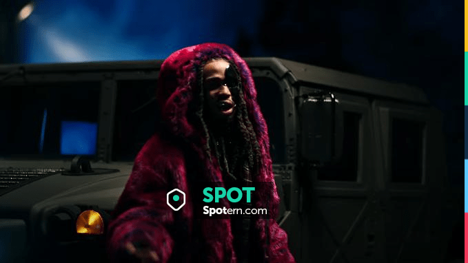 Givenchy Red & Blue Faux Fur Hooded Bomber Jacket worn by Quavo in ...