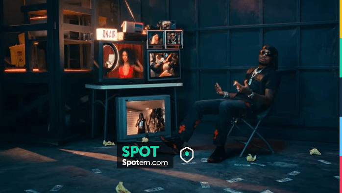 Adidas Detroit Runner x Raf Simons 'Black Metallic Red' worn by Quavo ...