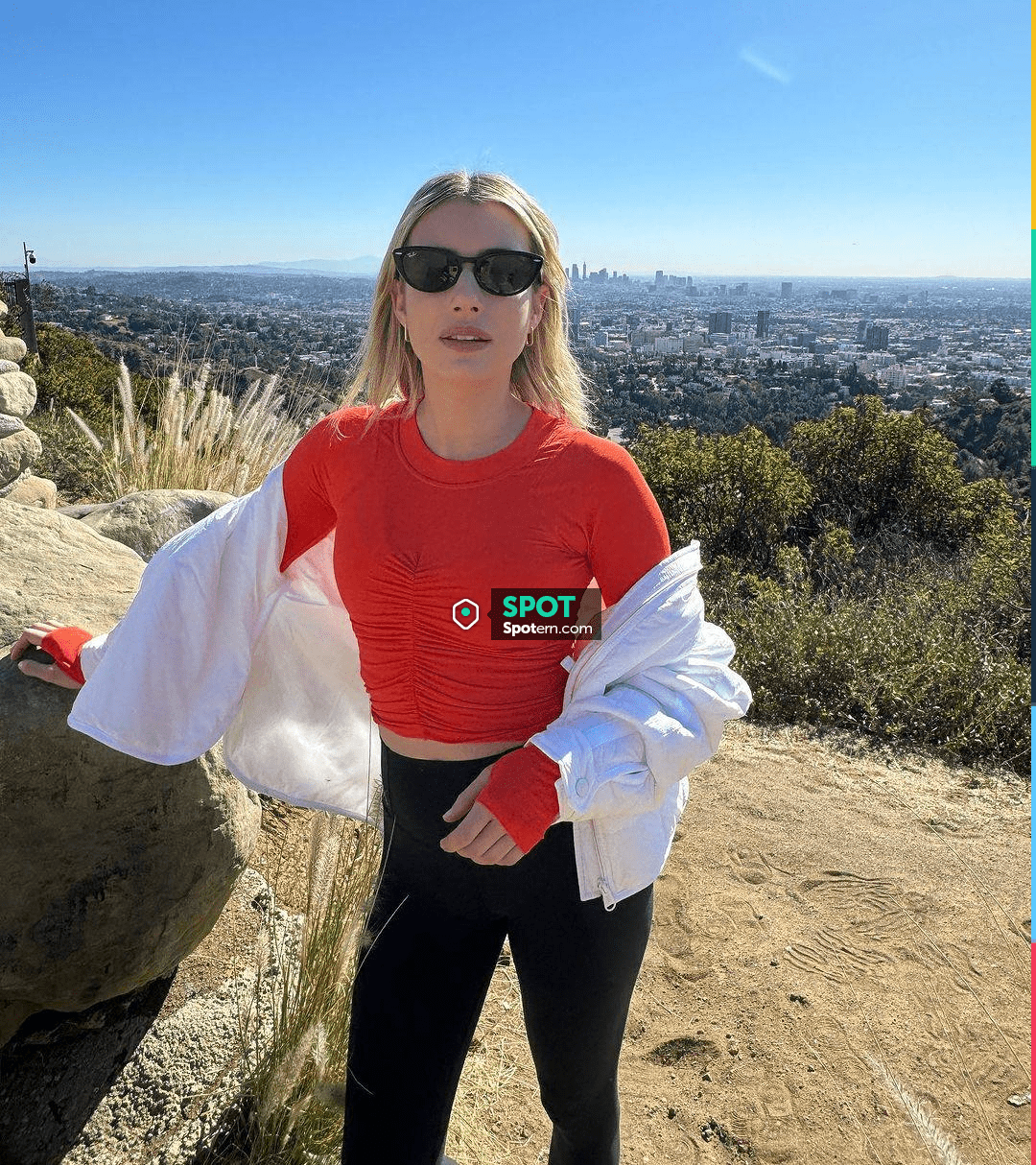 Couche Mile a Minute de Free People Movement portée par Emma Roberts ...