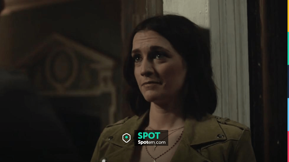 Mango Suede Biker Jacket worn by Alison Cooper (Charlotte Ritchie) as ...