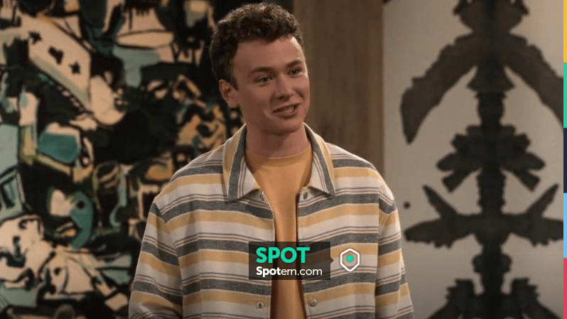 Zara Pastel Stripe Bomber Jacket worn by David Crane (Anders Keith) as ...