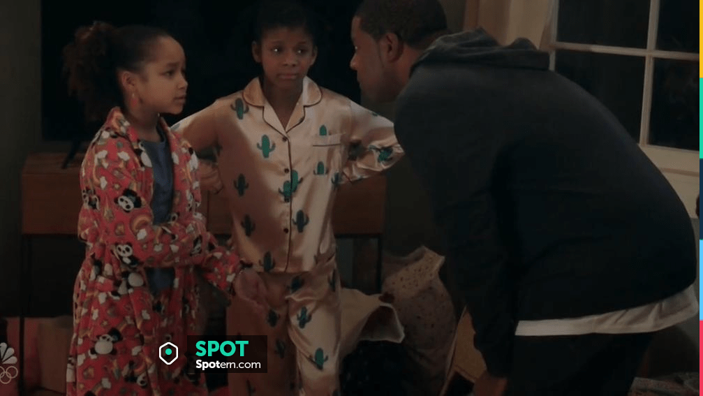 Candy Pink Rainbow Panda Fleece Pants worn by Bridget Williams (Dannah Lane) as seen in Kenan ...