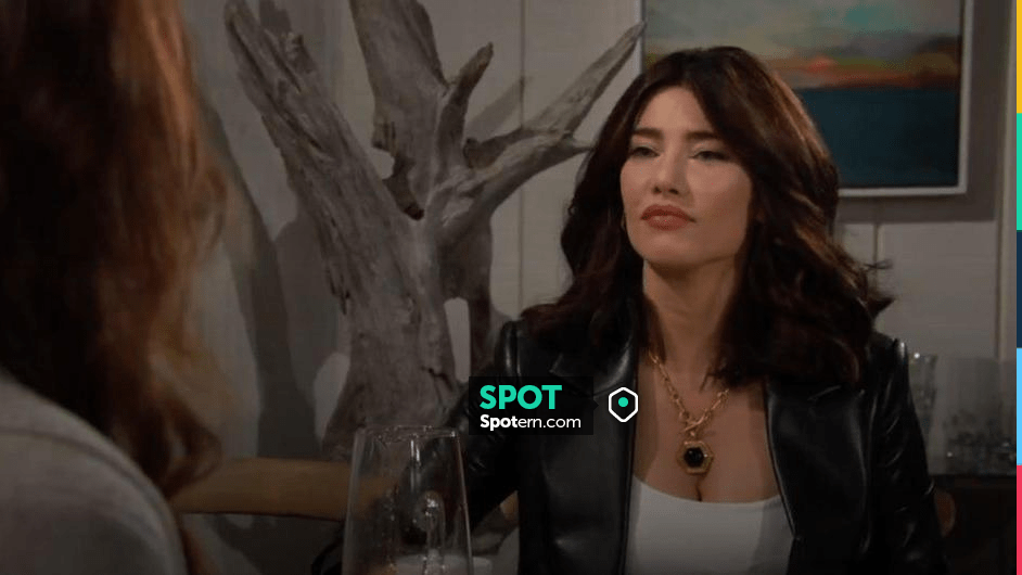 Alice + Olivia Denny Faux Leather Blazer worn by Steffy Forrester ...