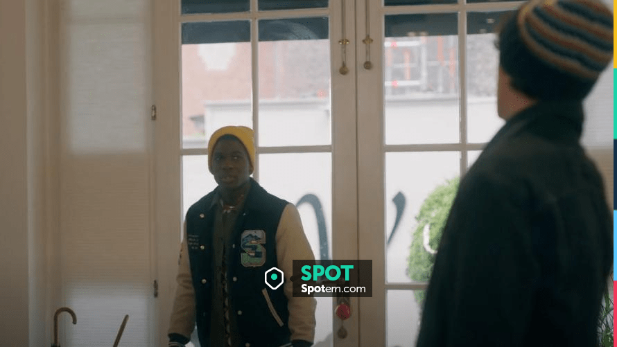 Scotch & Soda Wool-Blended Leather-Sleeved Varsity Jacket worn by (Sam ...