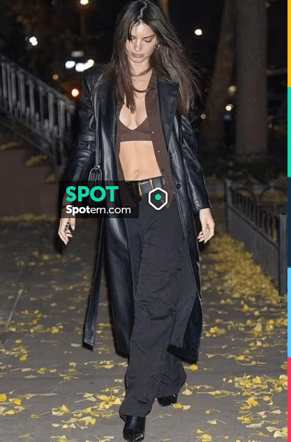 Khaite Bella Leather Belt worn by Emily Ratajkowski in New York City on ...