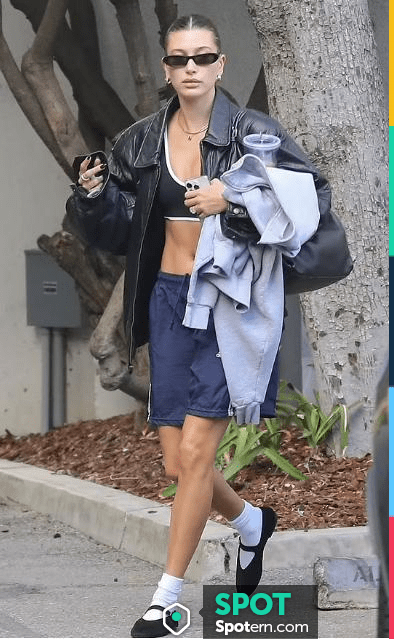The Row Boheme Suede Mary Jane Flats worn by Hailey Bieber in Los ...