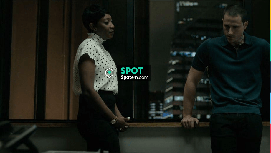 :Akris Punto Polka Dot Mulberry Silk Top worn by Lau­ryn Williams ...