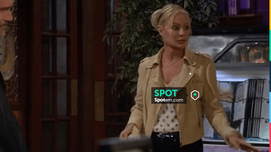 Treasure & Bond Leather Bik­er Jack­et worn by Sharon Newman (Sharon ...