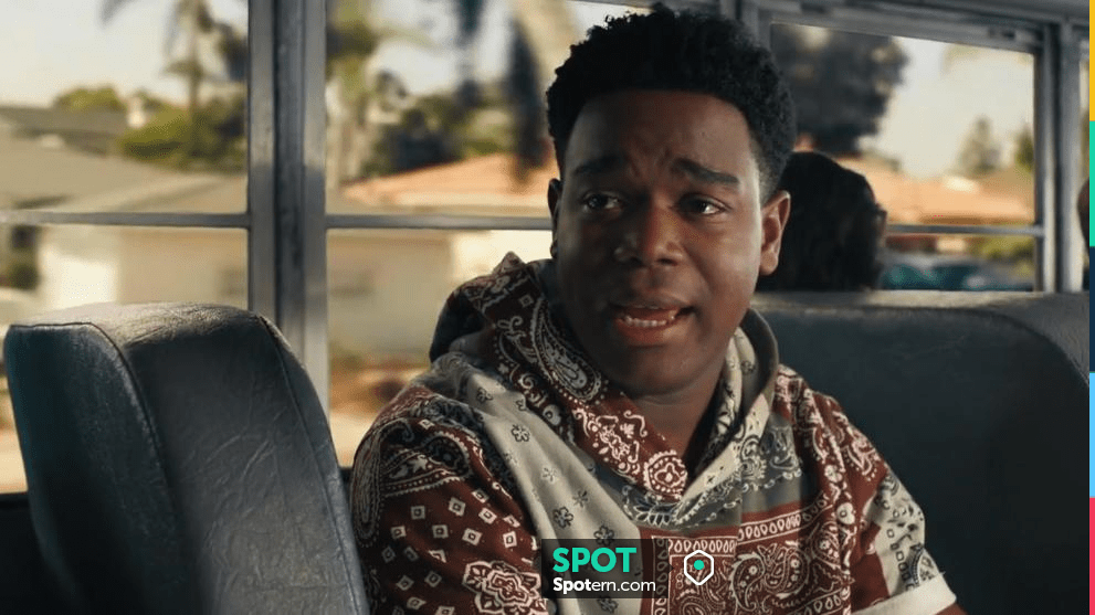 BDG Washed Paisley Bandana Hoodie Sweatshirt worn by Devante Young ...