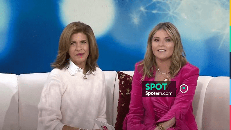 Cinq a Sept Lou Tie Cuff Velveteen Blazer in Berry worn by Jenna Bush ...