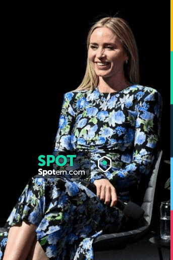 Philosophy Di Lorenzo Serafini Printed Lycra Midi Dress worn by Emily ...