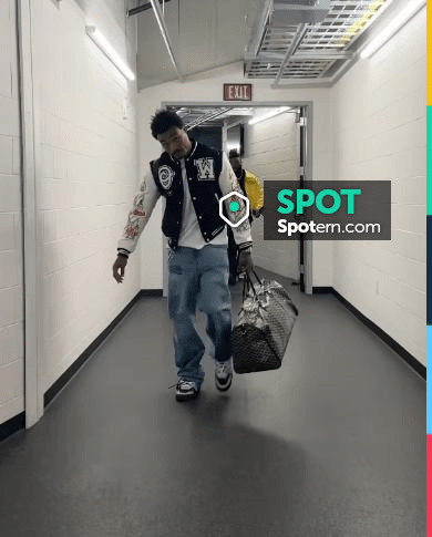 Off-White Black & White Logic Varsity Jacket porté par Derwin James Jr ...