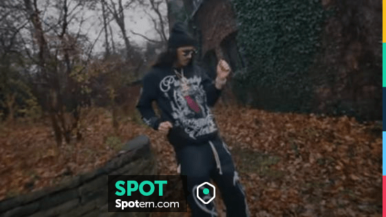 Pantalon de survêtement noir 'Came From Nothing' porté par BabyTron ...