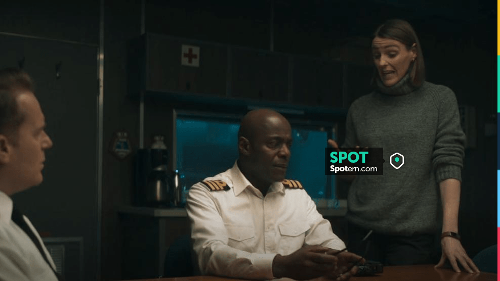 Theory Chunky Dark Gray Turtleneck Long Sweater worn by Amy Silva ...