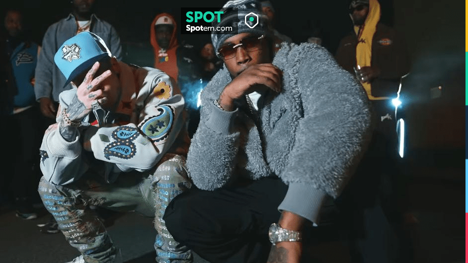 Amiri Grey & Black Logo Stripe Skater Beanie worn by Fivio Foreign in ...