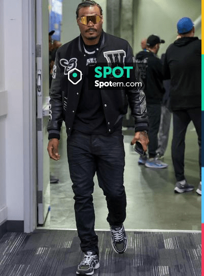Off-White Black Crystal-OW Varsity Jacket portée par Derwin James Jr ...