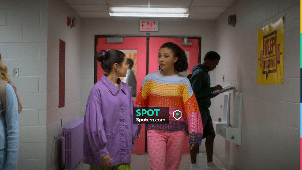 Anthropologie Striped Pon­cho worn by Madison Spencer (Aaliyah Cinello ...