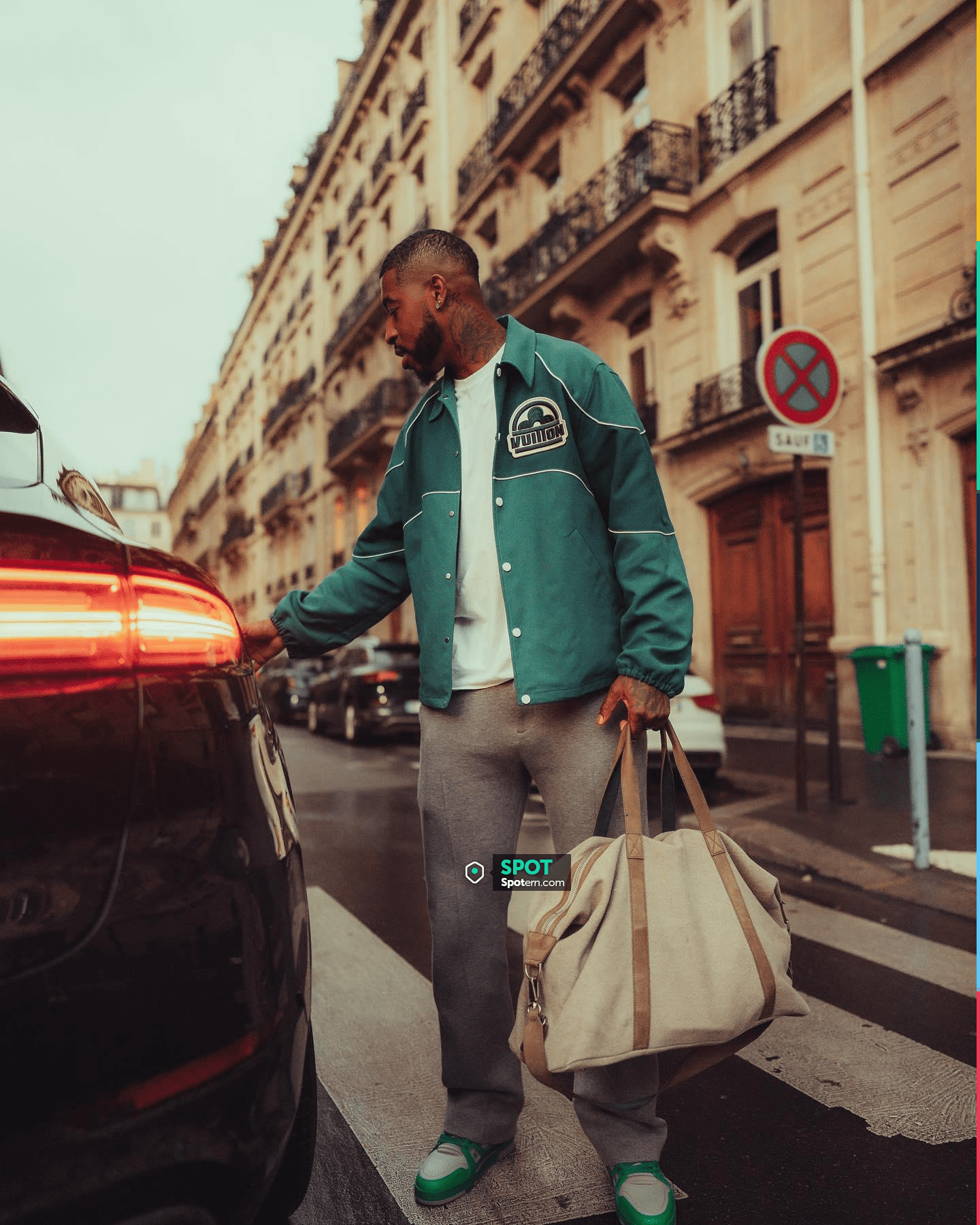 Louis Vuitton Grey LV Pin Track­pants worn by Presnel Kimpembe on the ...